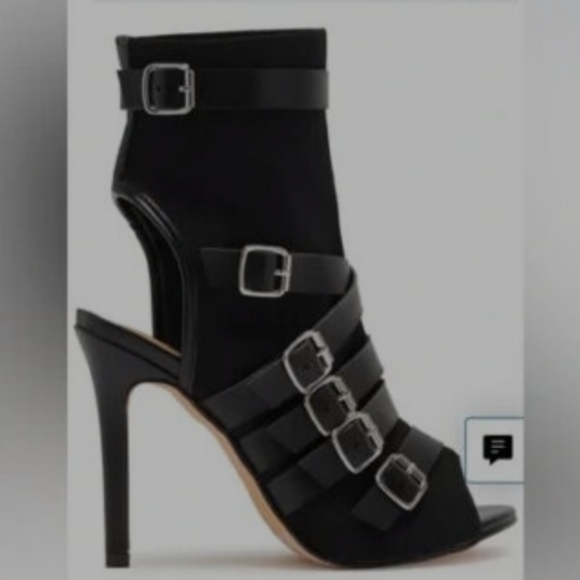 Nicole Miller | Shoes | Nicole Miller Black Boomer Strappy Buckle Dress ...